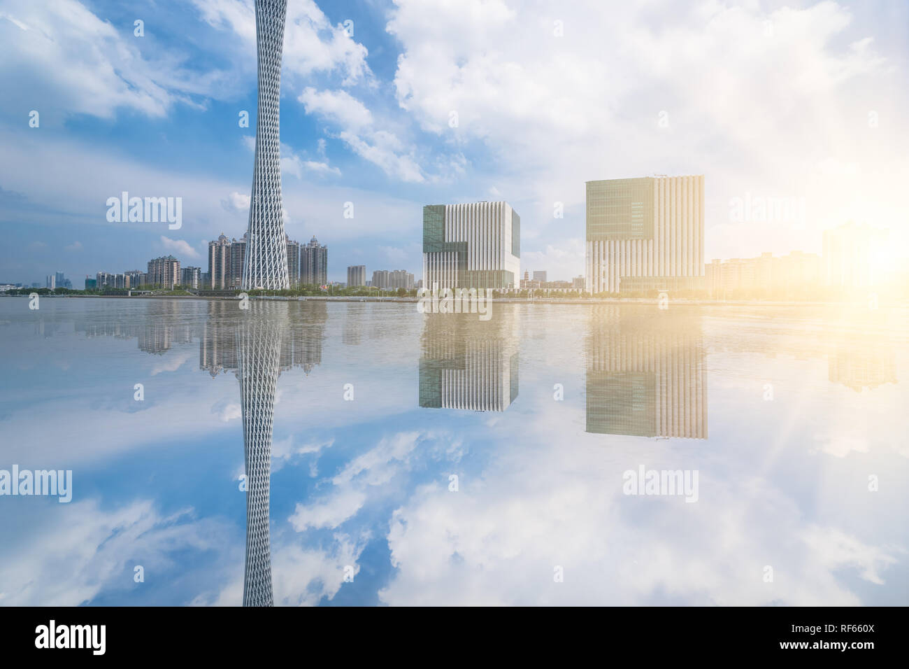 skyline aside the zhujiang river, guangzhou ,china Stock Photo - Alamy
