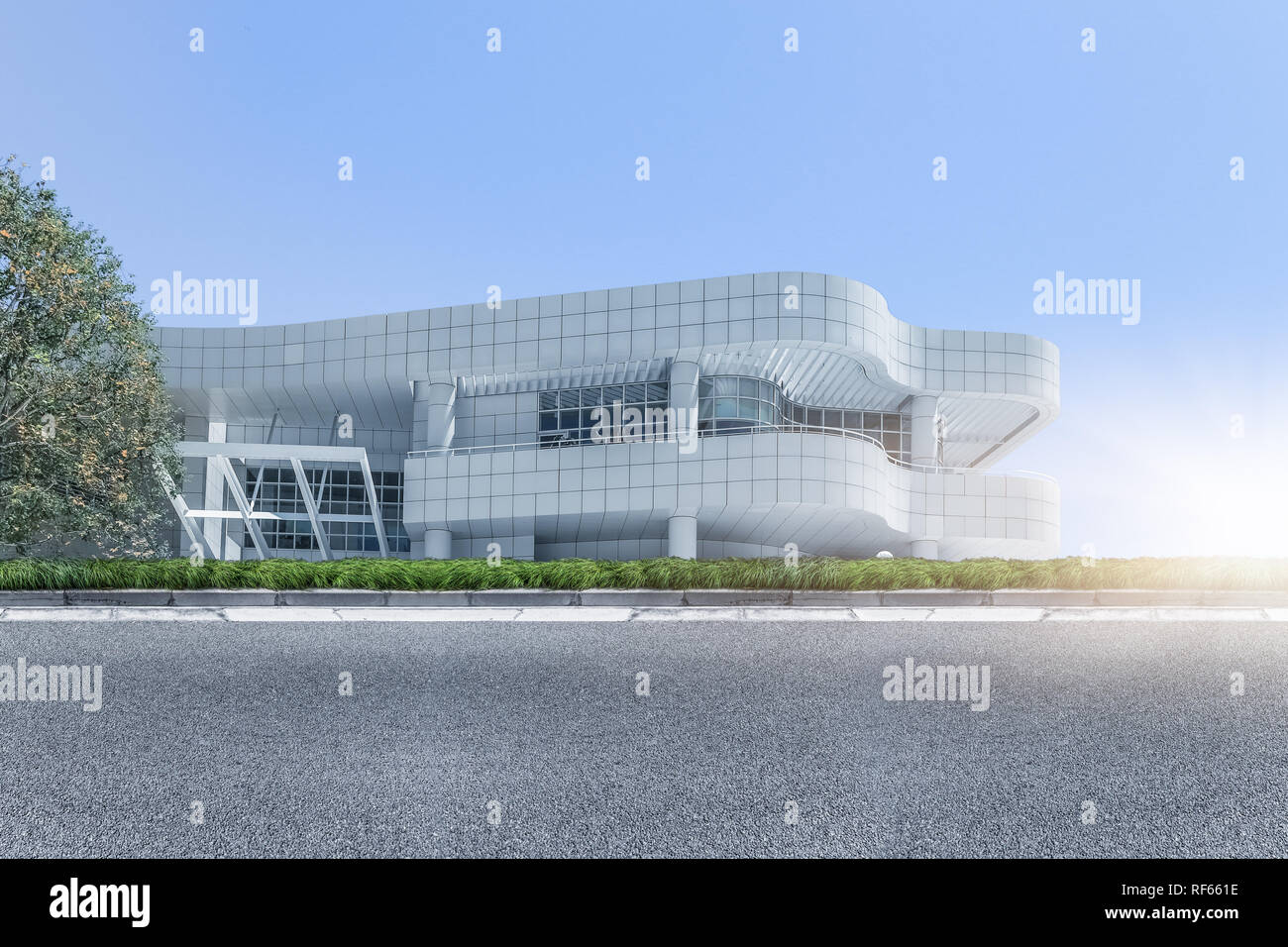 highway with modern building background, usa Stock Photo - Alamy