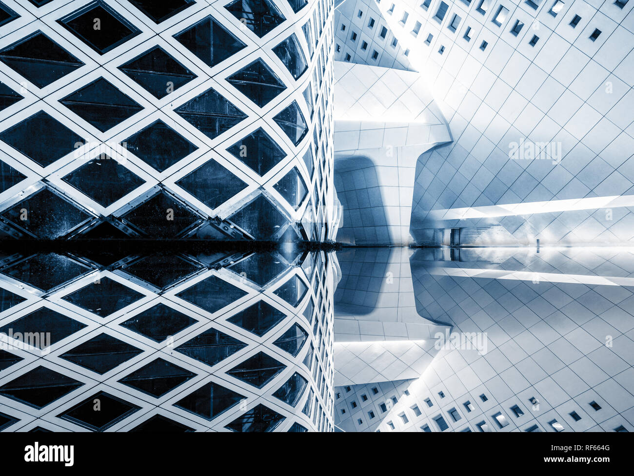 facade of modern office building, blue toned images Stock Photo - Alamy