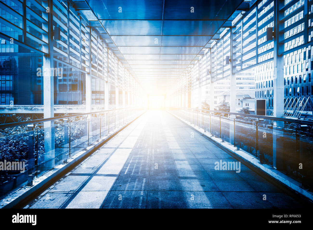 facade of modern office building, blue toned images Stock Photo - Alamy
