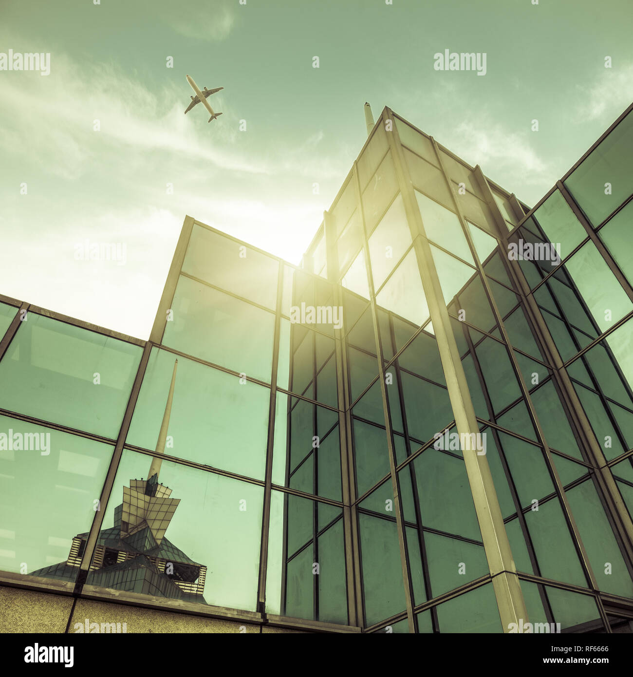 facade of modern office building, blue toned images Stock Photo - Alamy