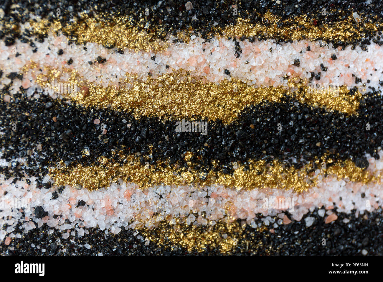 Layered colorful sand pattern. Marble style background. Black, white ...