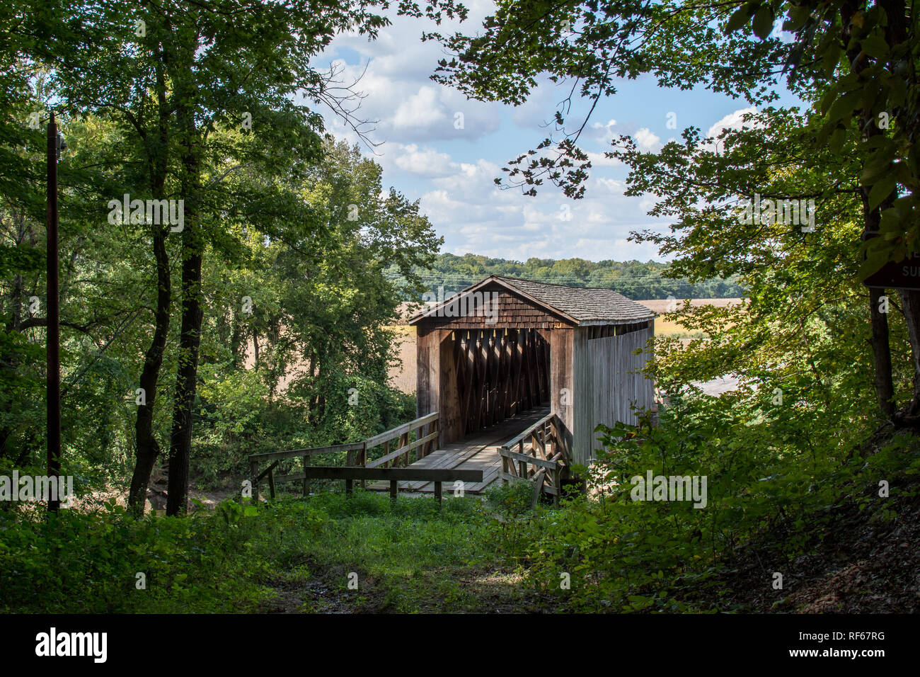 Old unused covered bridge Stock Photo - Alamy
