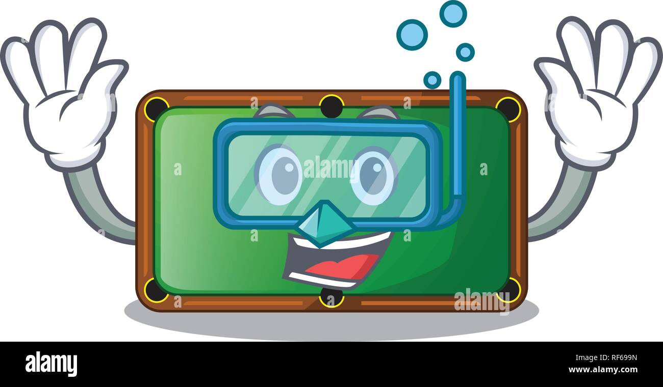 Diving billiard table is insulated with characters Stock Vector Image ...