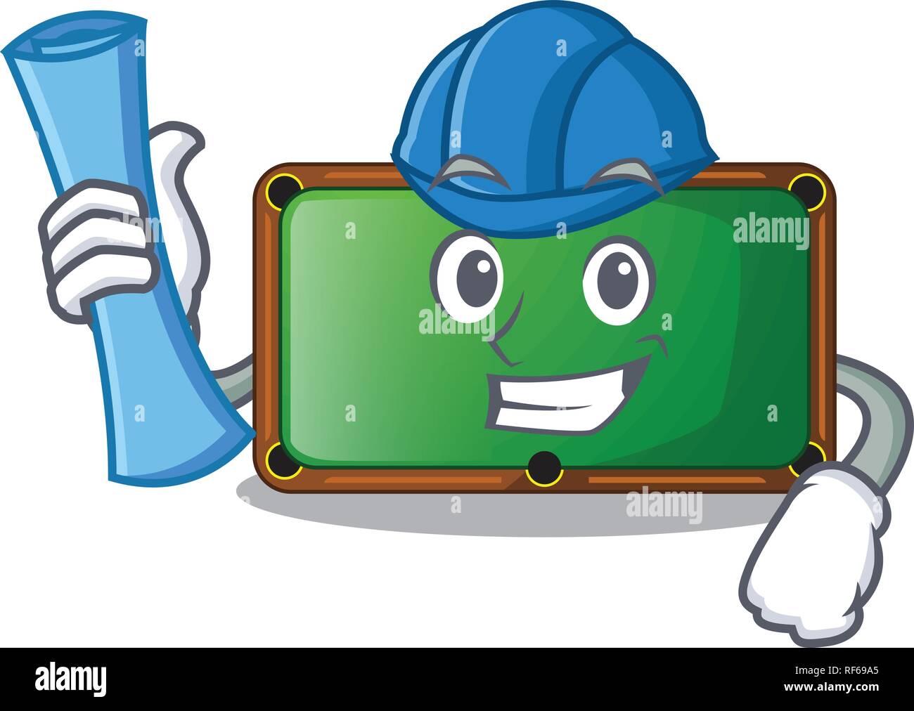 Architect billiard table is insulated with characters Stock Vector ...