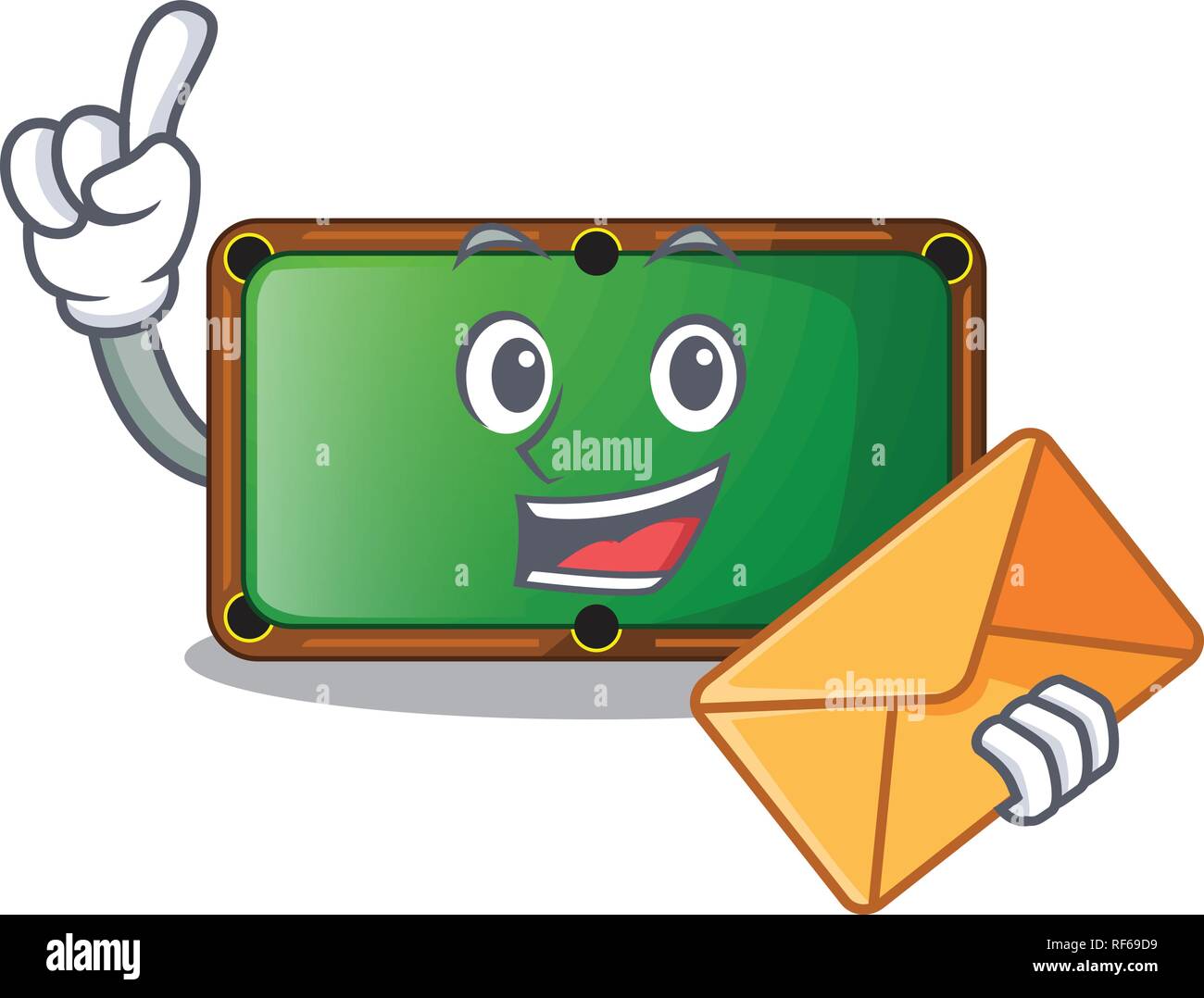 With envelope billiard table is insulated with characters Stock Vector ...