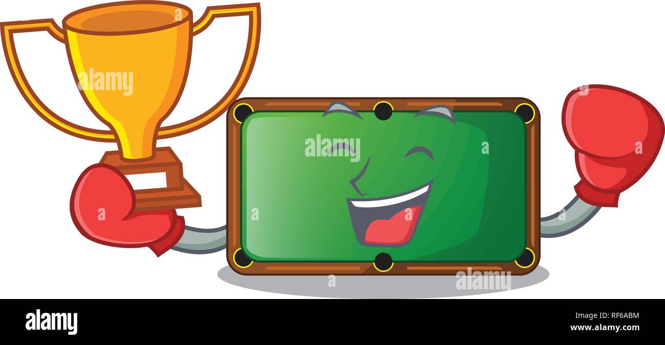Boxing winner shape billiard table on wooden cartoon Stock Vector Image ...