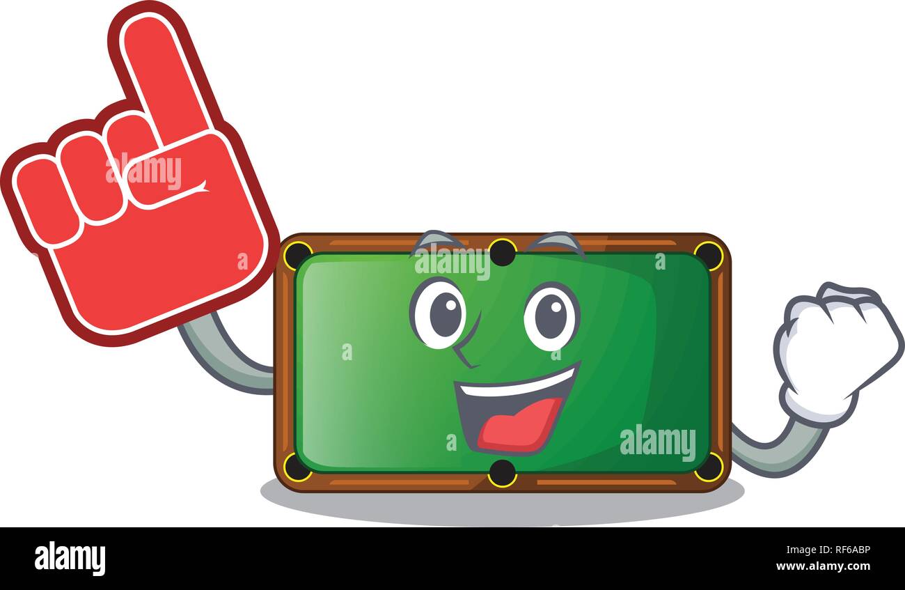 Foam finger shape billiard table on wooden cartoon Stock Vector Image ...