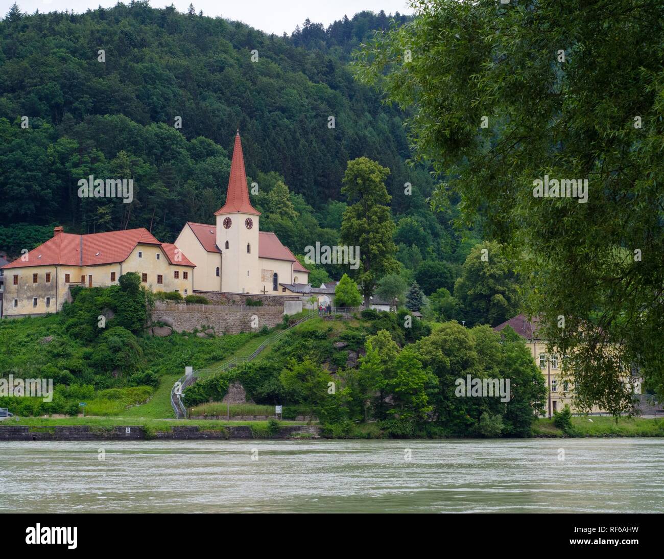 The countryside along the Danube river in Austria as viewed from the ...