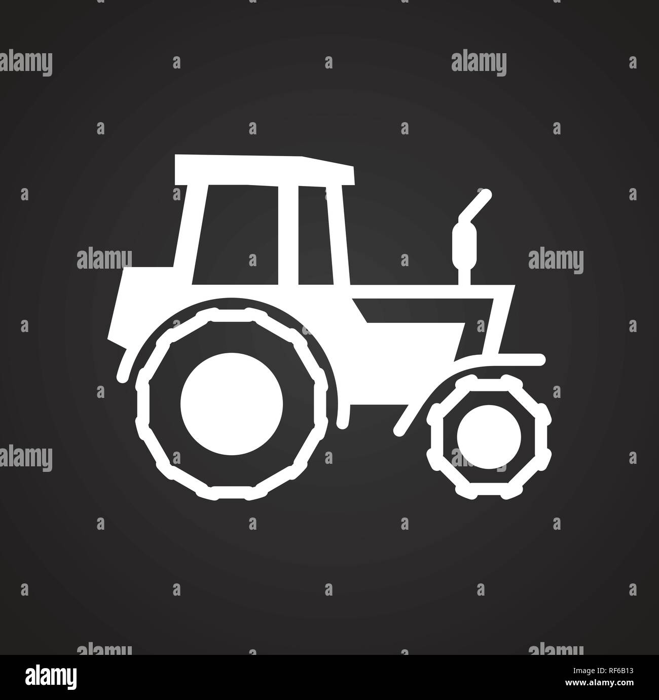 Tractor icon on black background for graphic and web design, Modern ...