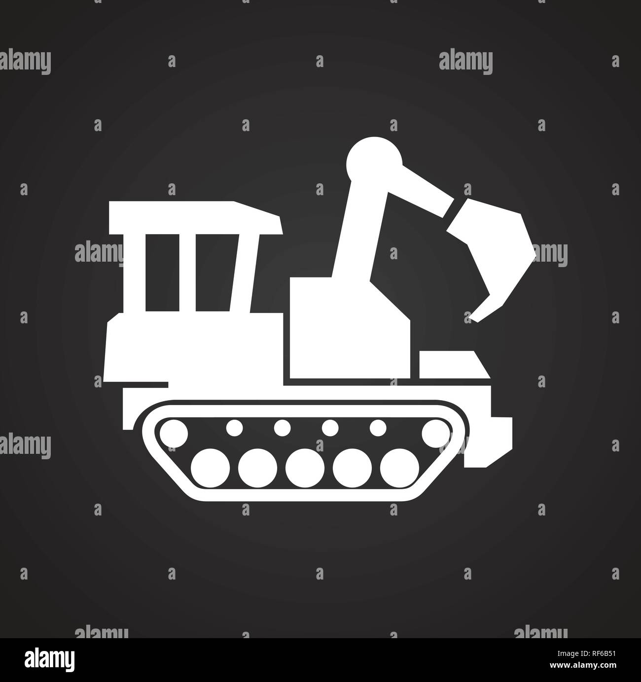 Dozer icon on black background for graphic and web design, Modern ...