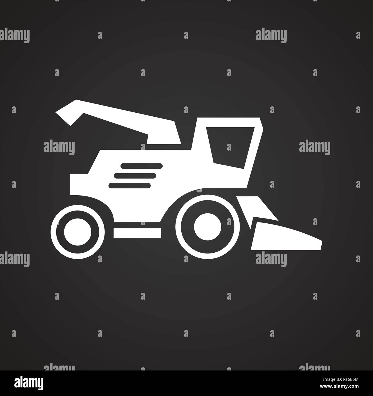 Harvester icon on black background for graphic and web design, Modern ...