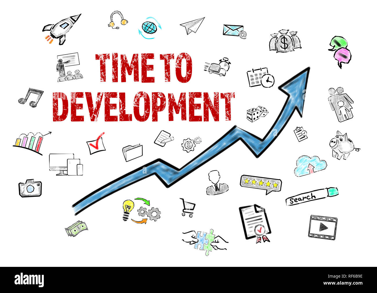 Learn time motivation illustration Cut Out Stock Images & Pictures - Alamy