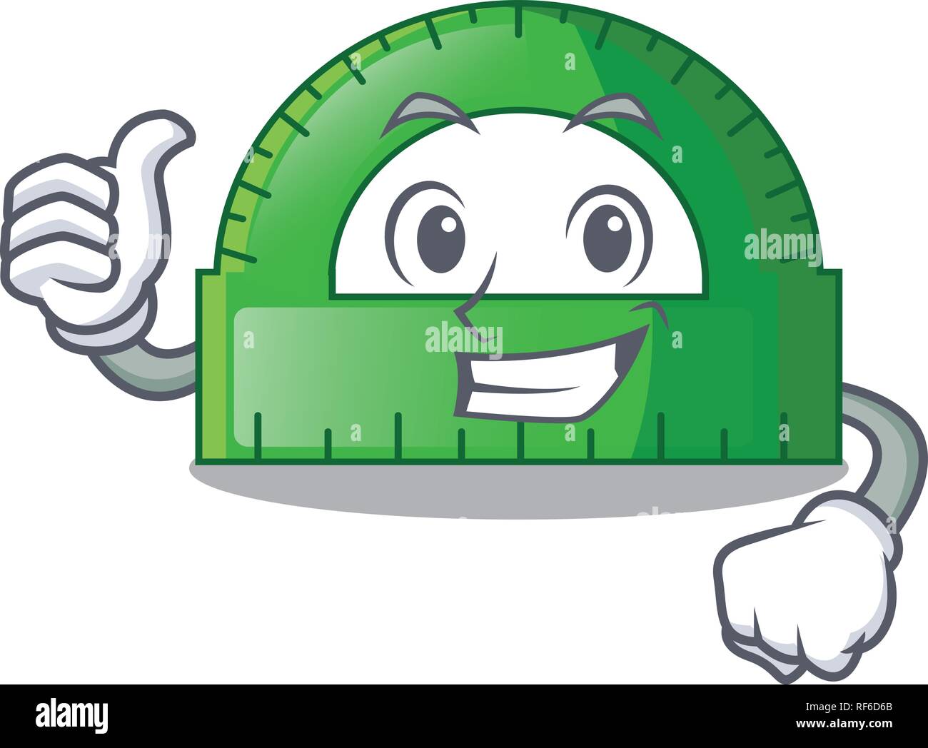 Thumbs up protractor in a the cartoon bag Stock Vector Image & Art - Alamy