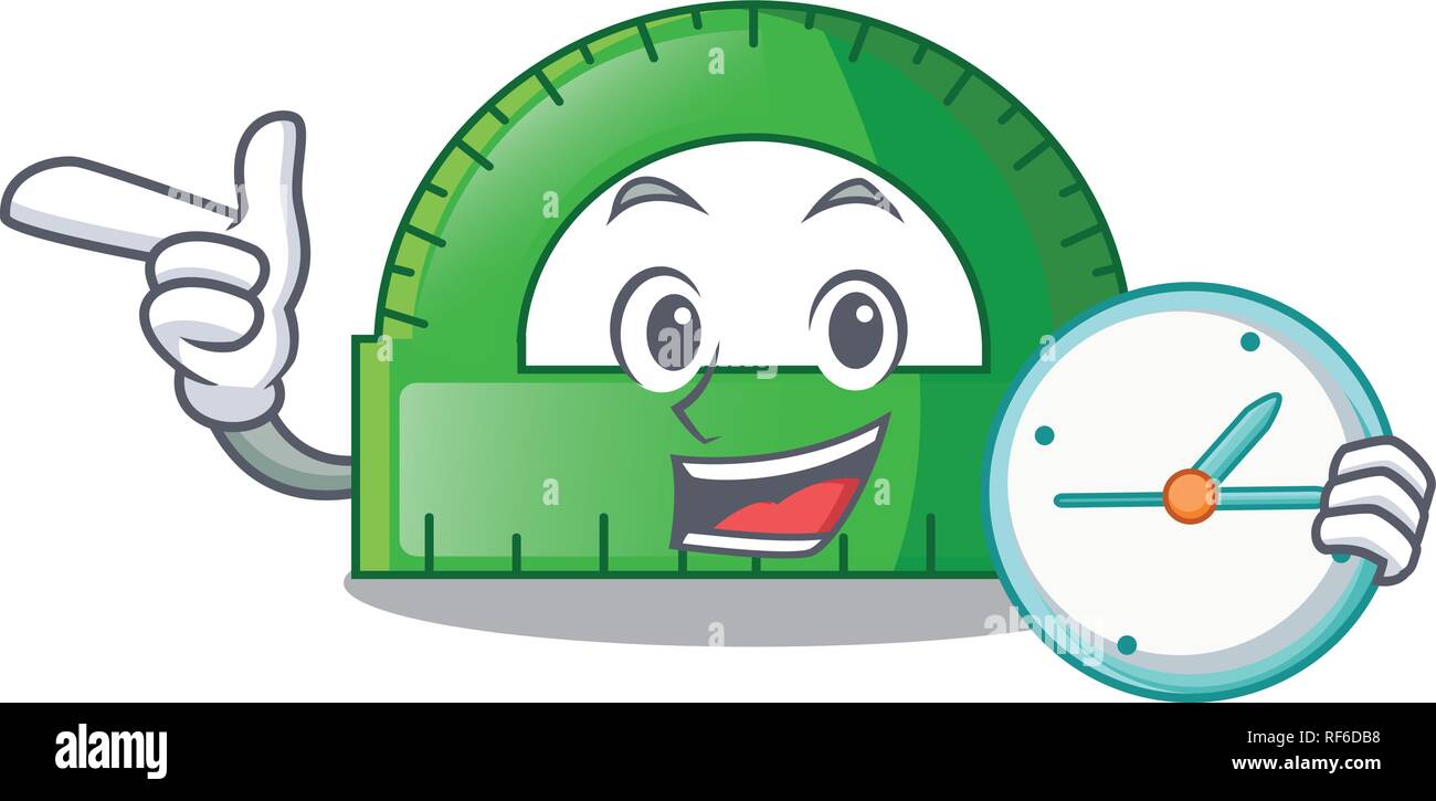 With clock protractor in a the cartoon bag Stock Vector Image & Art - Alamy