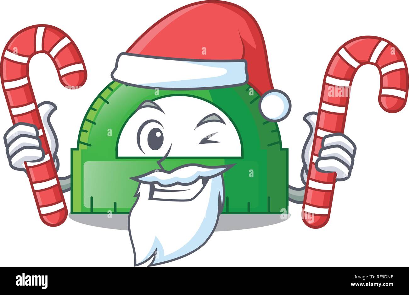 Santa with candy protractor isolated in the a cartoons Stock Vector ...