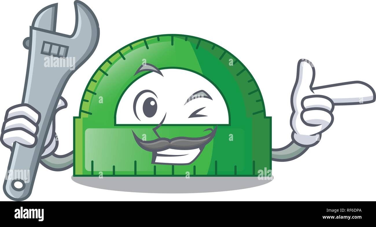 Mechanic protractor isolated in the a cartoons Stock Vector Image & Art ...