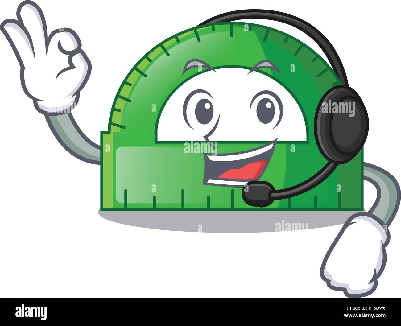 With headphone protractor isolated in the a cartoons Stock Vector Image ...