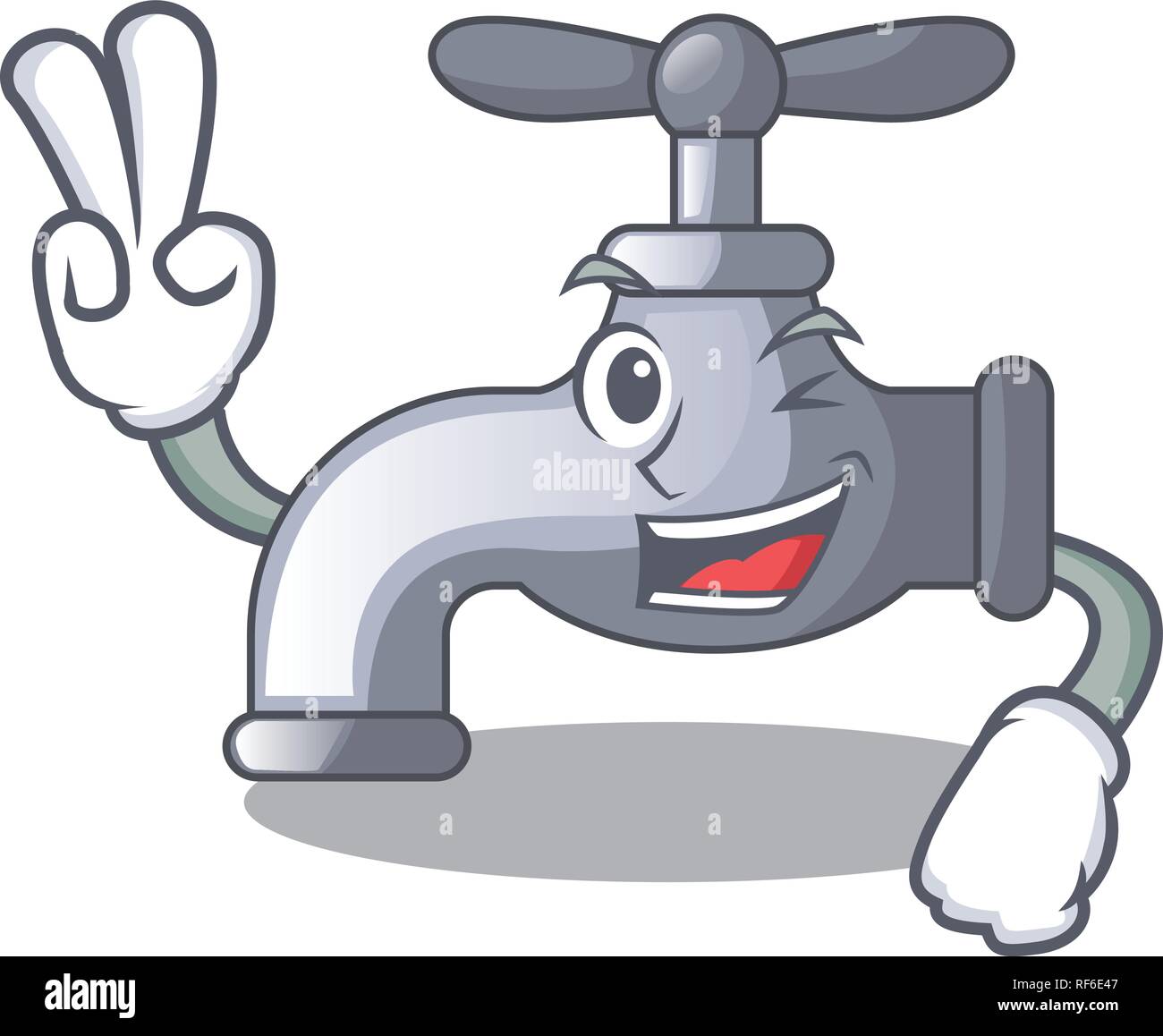 Two finger water tap installed in cartoon bathroom Stock Vector Image ...