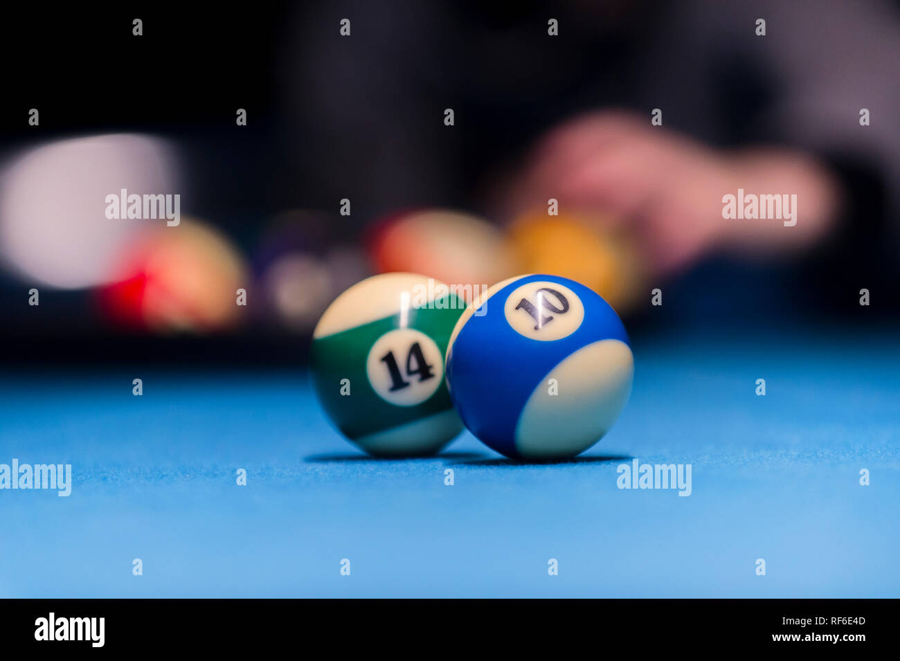 Blue billiards table hi-res stock photography and images - Alamy