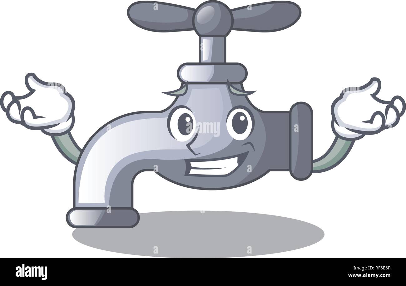Grinning water tap installed in cartoon bathroom Stock Vector Image ...