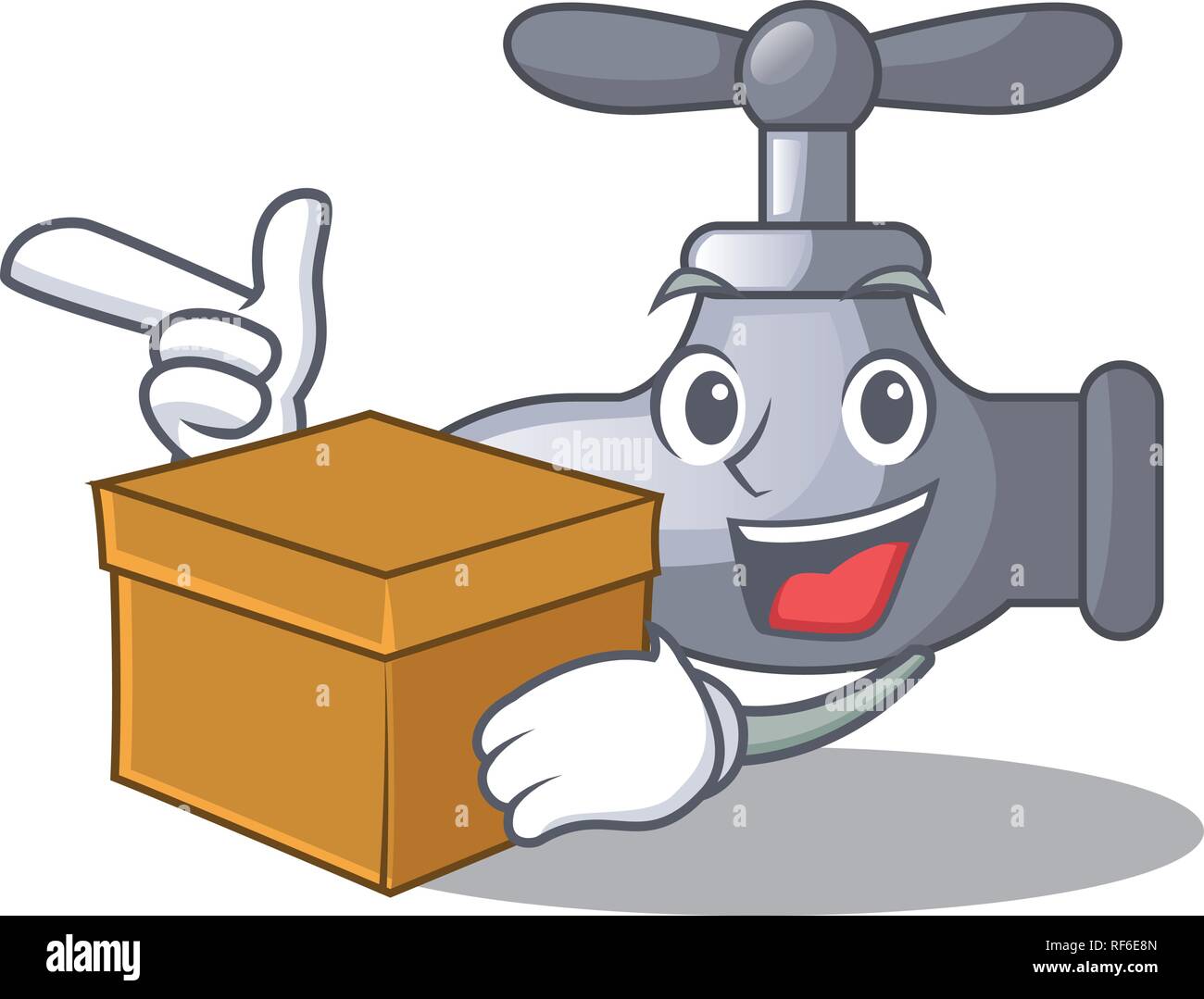 With box water tap installed in cartoon bathroom Stock Vector Image ...