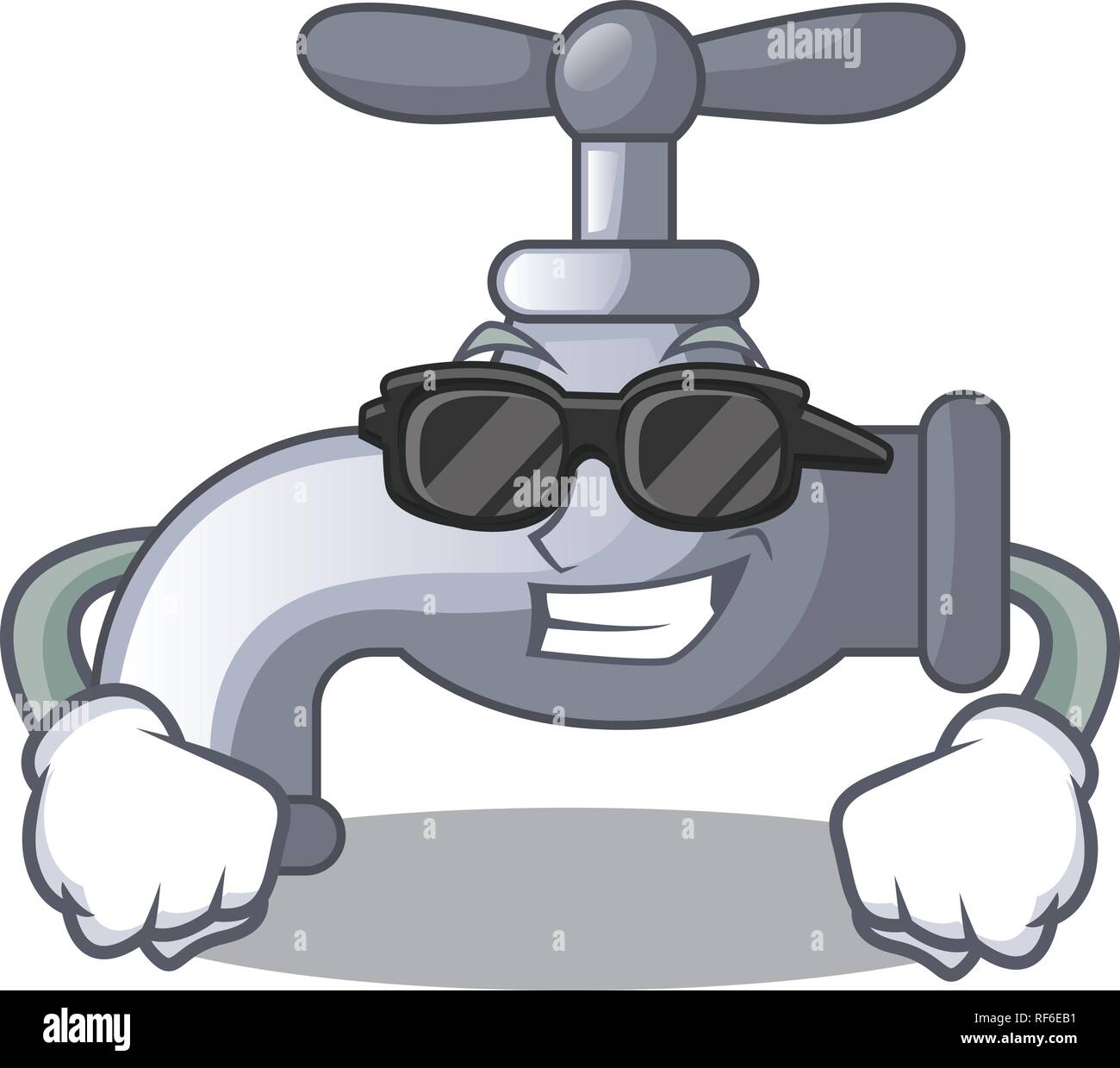 Super cool water tap installed in cartoon bathroom Stock Vector Image ...
