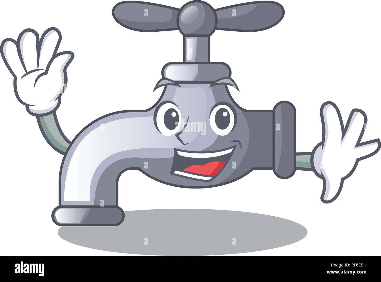 Waving water tap installed in cartoon bathroom Stock Vector Image & Art ...