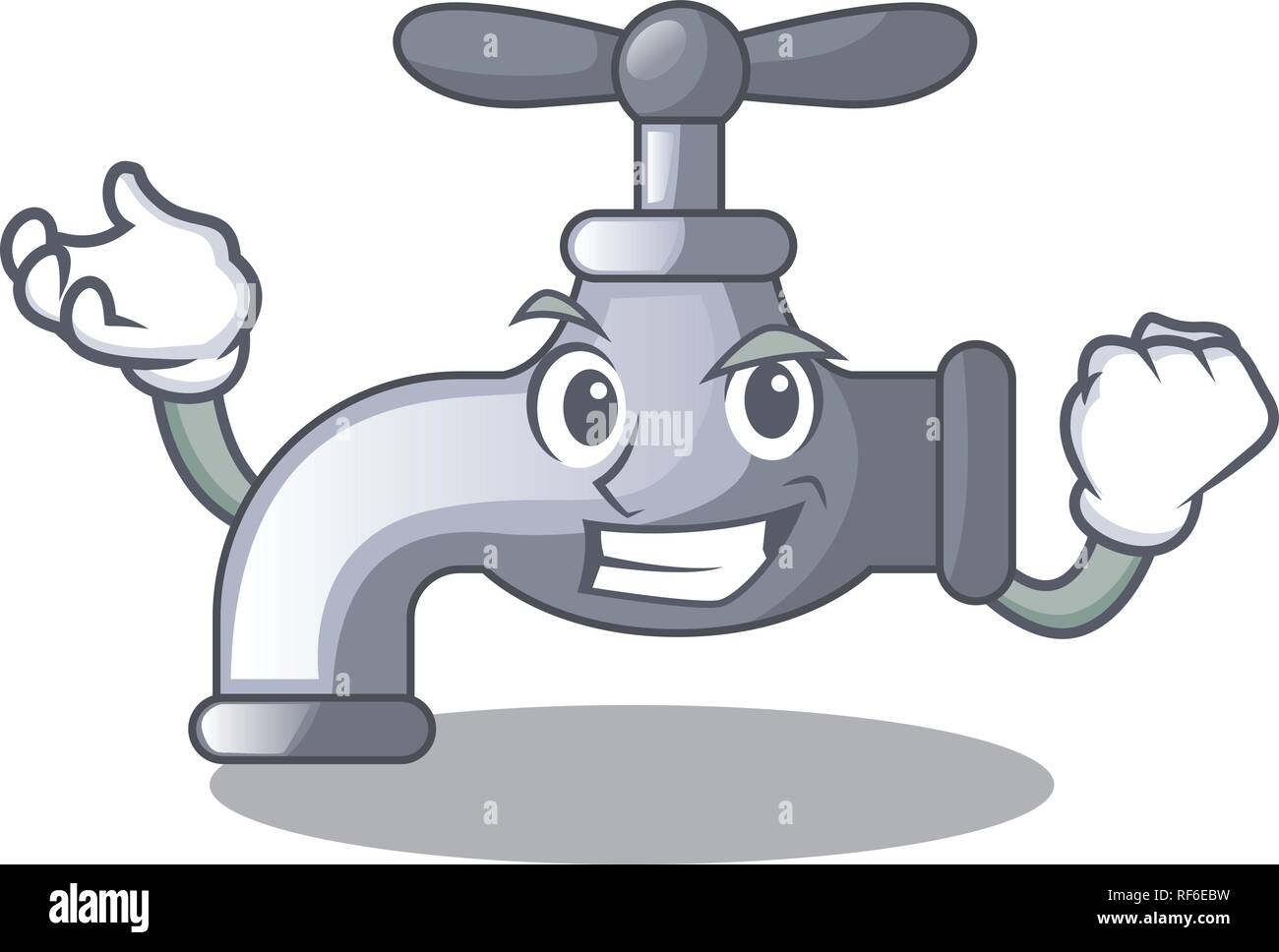 Successful water tap installed in cartoon bathroom Stock Vector Image ...