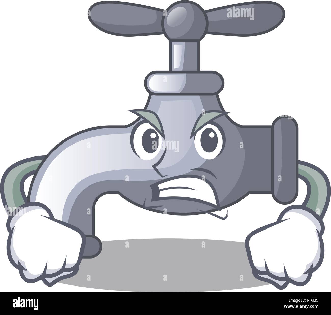 Angry water tap isolated on the character Stock Vector Image & Art - Alamy