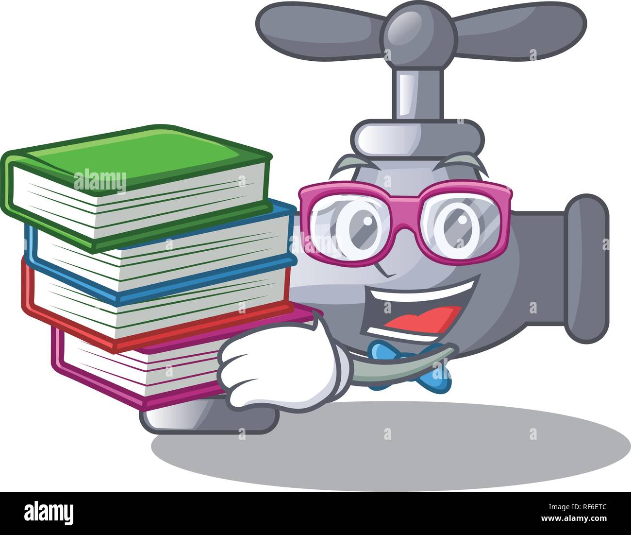 Student with book water tap in shape wooden cartoon Stock Vector Image ...