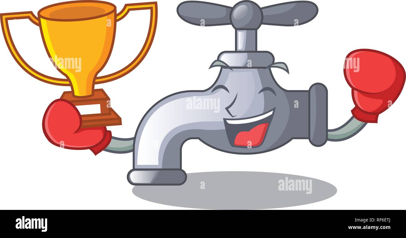 Boxing winner water tap in shape wooden cartoon Stock Vector Image ...