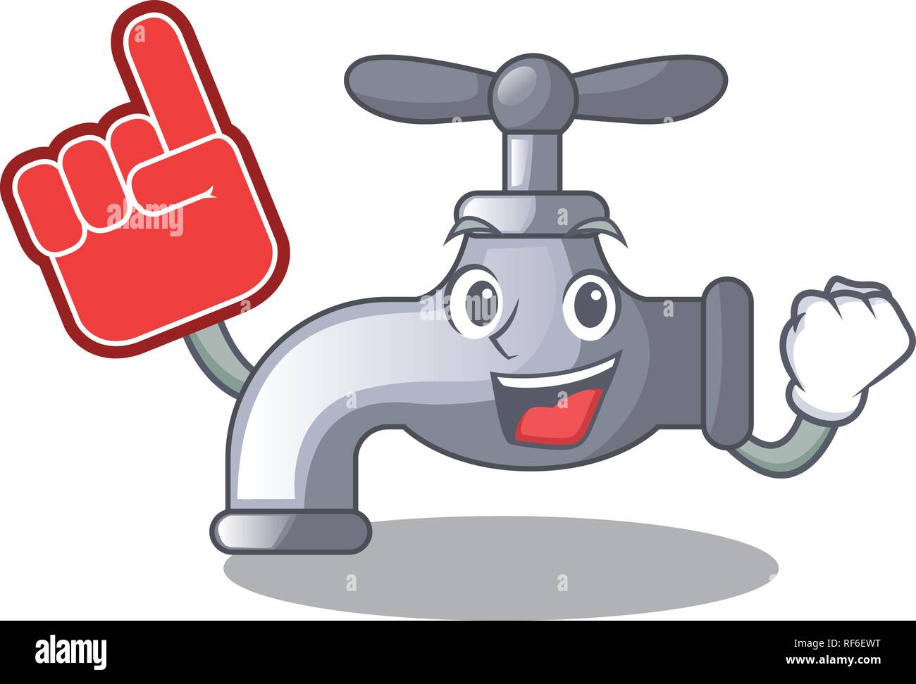 Foam finger water tap in shape wooden cartoon Stock Vector Image & Art ...