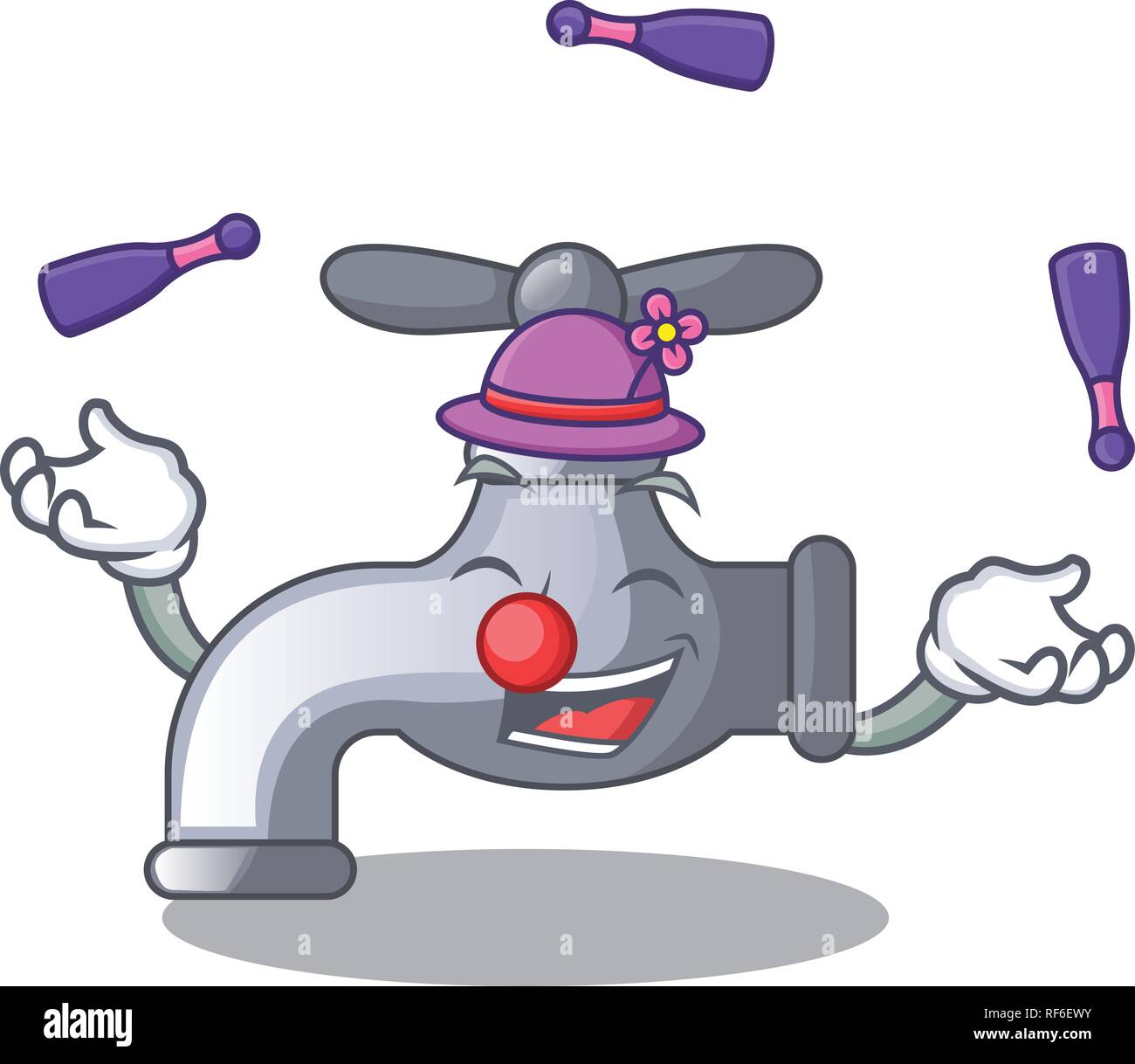 Juggling water tap in shape wooden cartoon Stock Vector Image & Art - Alamy