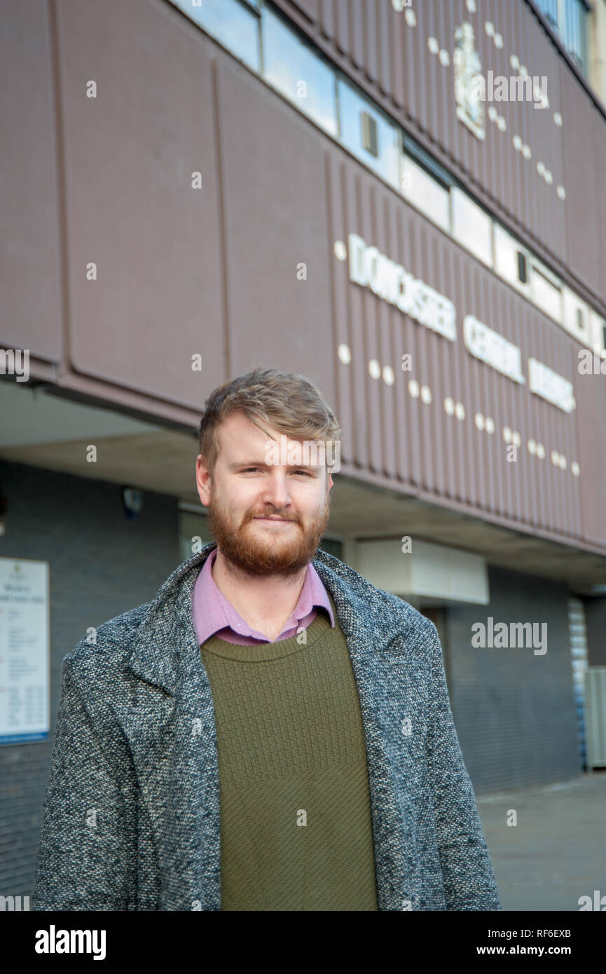 image of a man standing outside Doncaster's old Central Library Stock ...