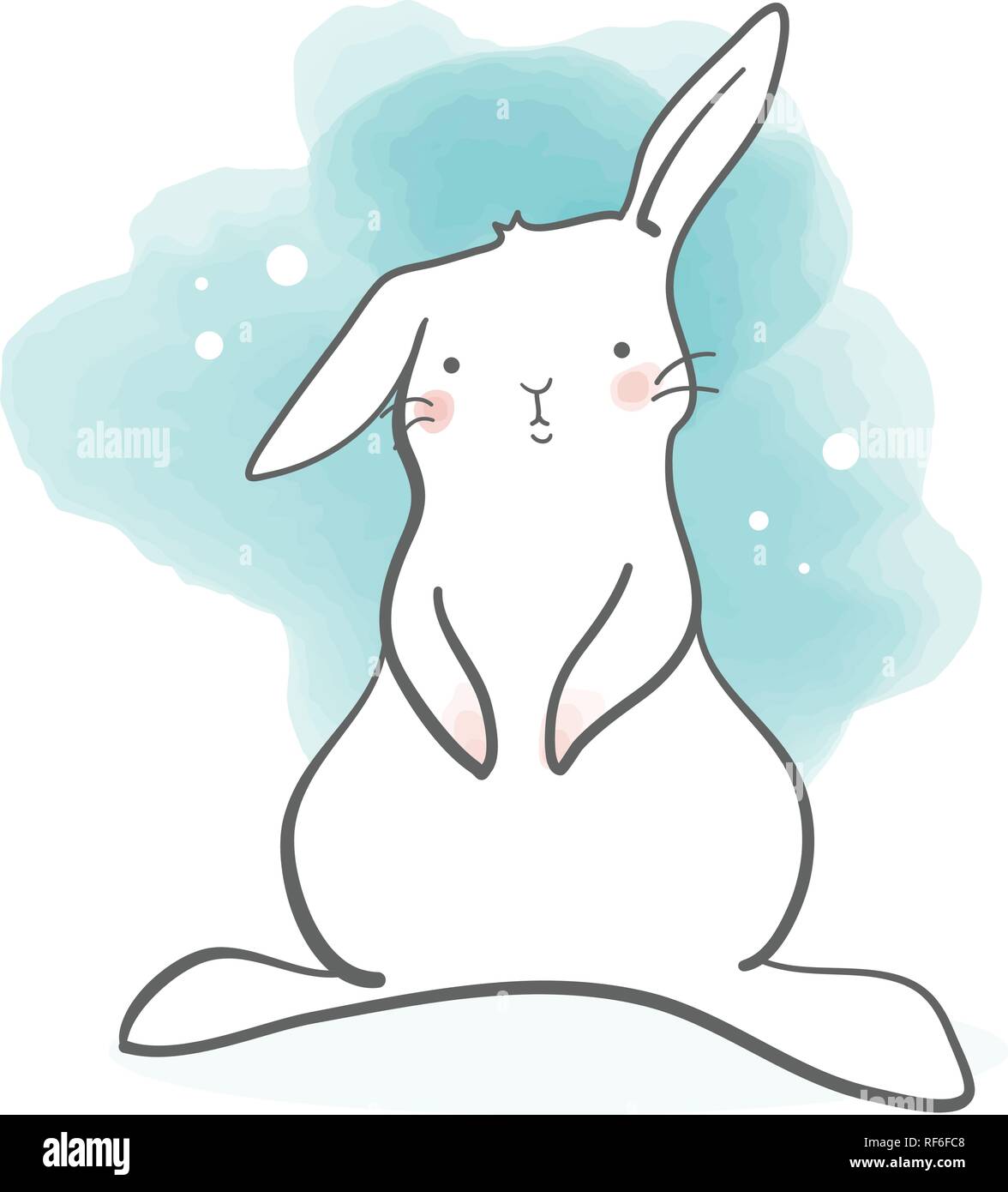 Cute rabbit in cartoon style Stock Vector Image & Art - Alamy