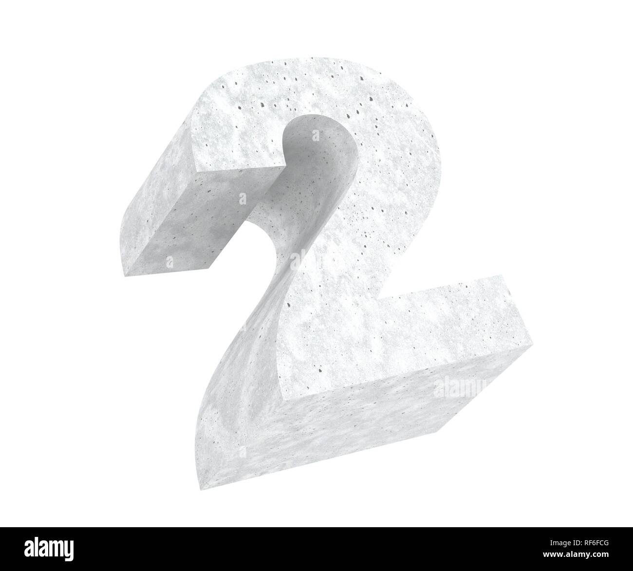 3D rendering concrete number 2 two. 3D render Illustration Stock Photo ...