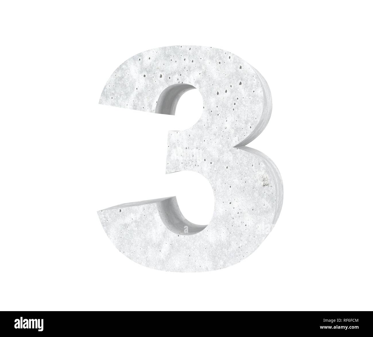3D rendering concrete number 3 three. 3D render Illustration Stock ...