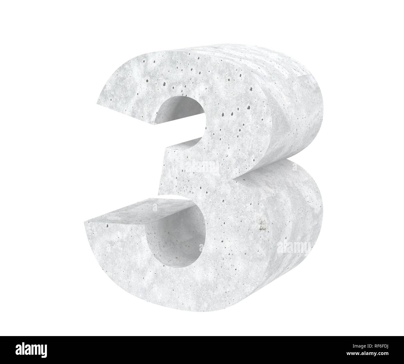 3D rendering concrete number 3 three. 3D render Illustration Stock ...