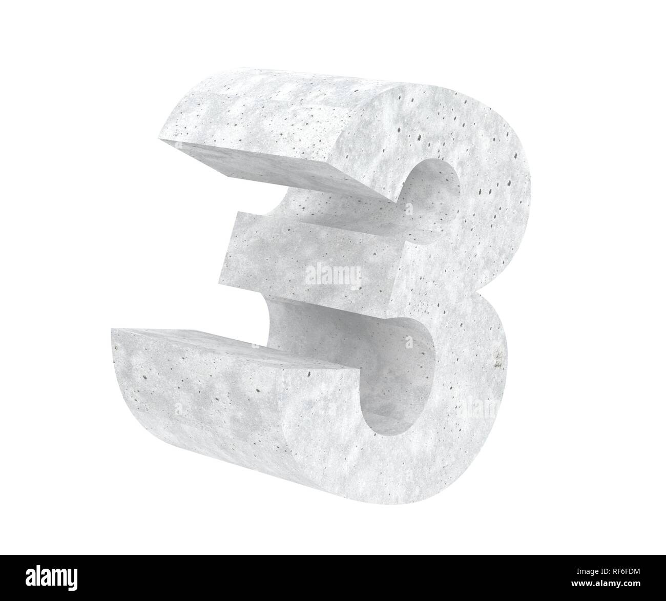 3D rendering concrete number 3 three. 3D render Illustration Stock ...