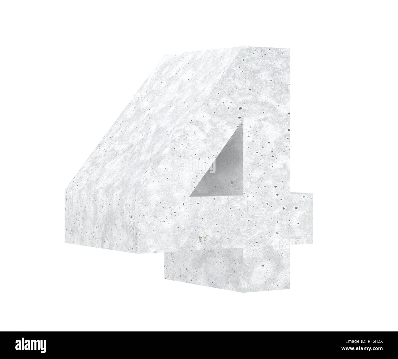 3D rendering concrete number 4 four. 3D render Illustration Stock Photo ...