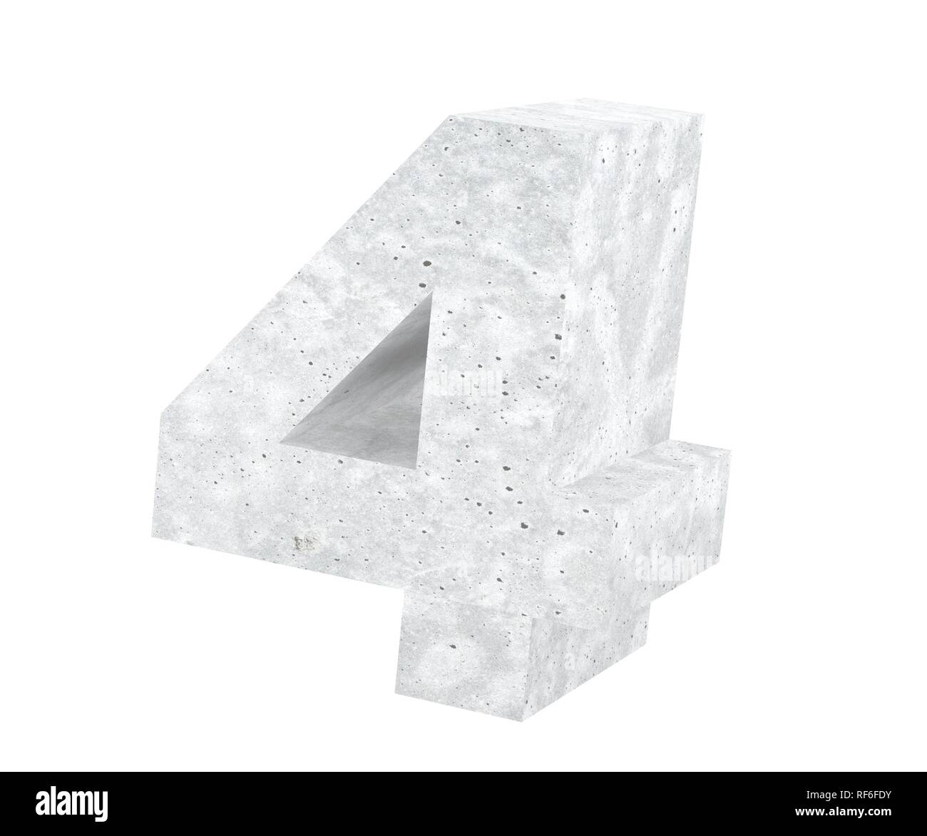 3D rendering concrete number 4 four. 3D render Illustration Stock Photo ...