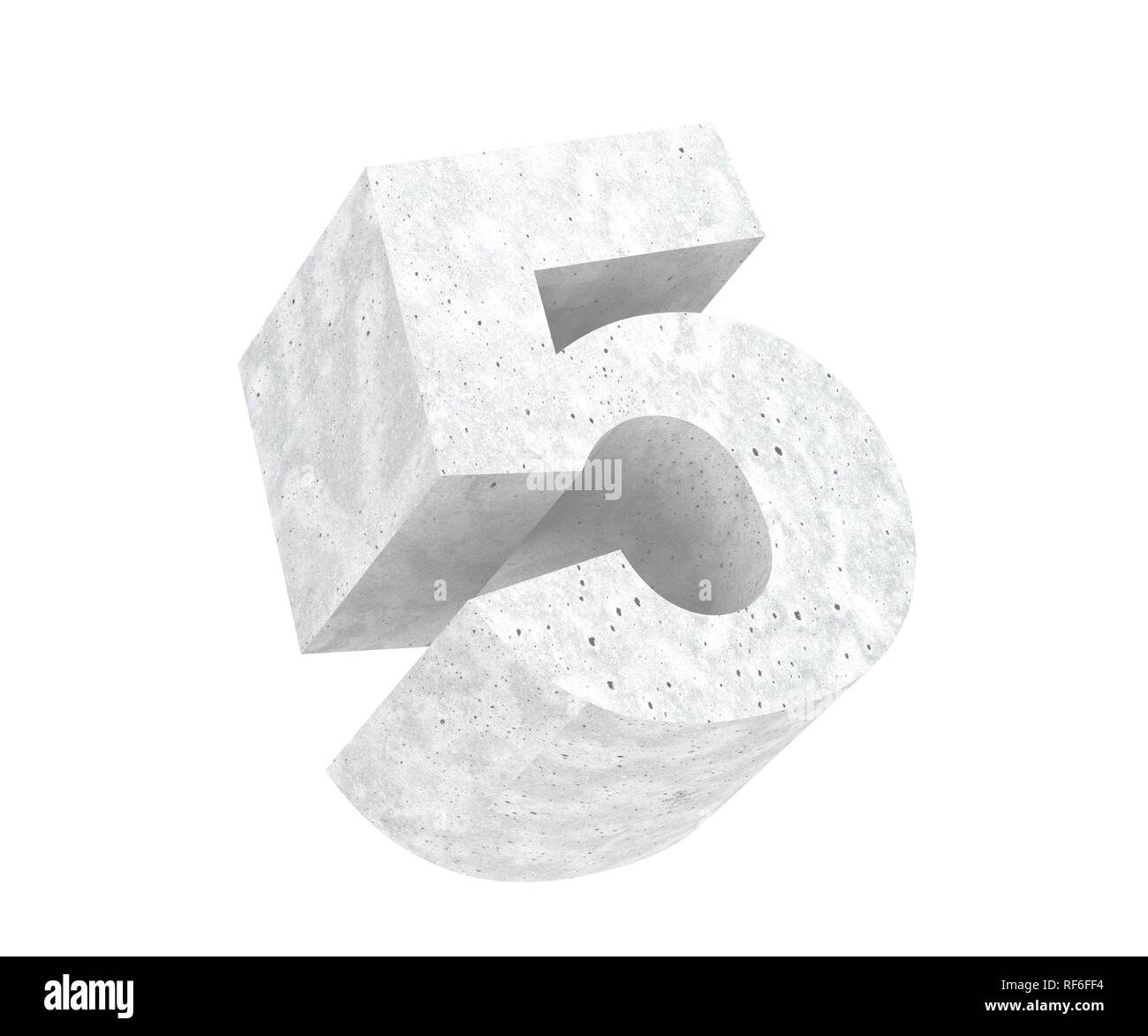 3D rendering concrete number 5 five. 3D render Illustration Stock Photo ...