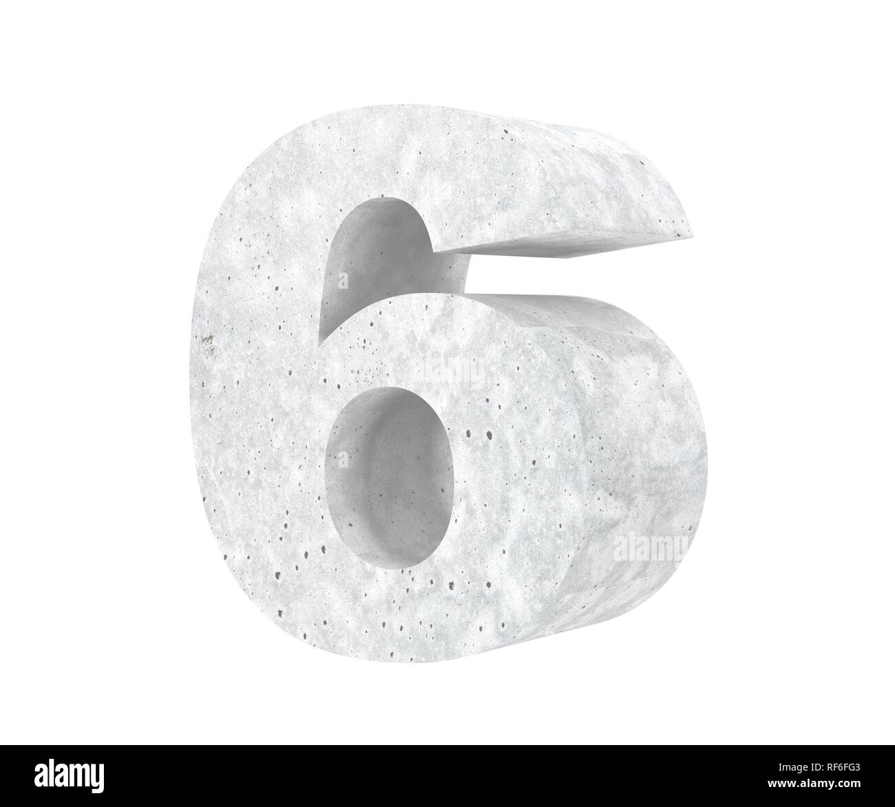 3D rendering concrete number 6 six. 3D render Illustration Stock Photo ...