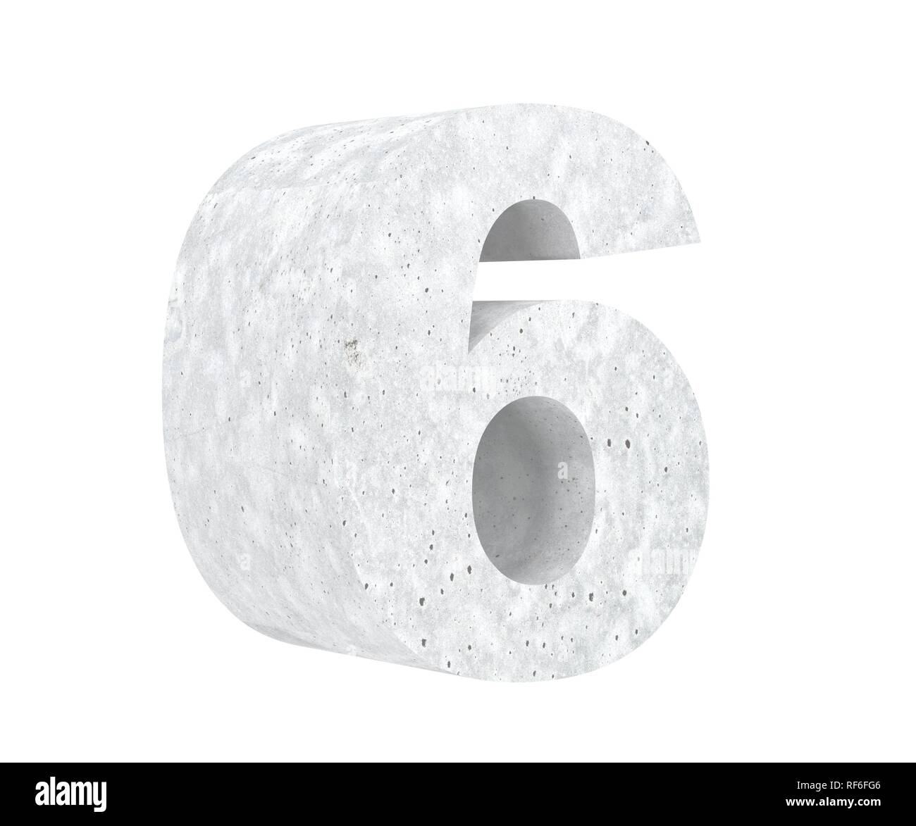 3D rendering concrete number 6 six. 3D render Illustration Stock Photo ...