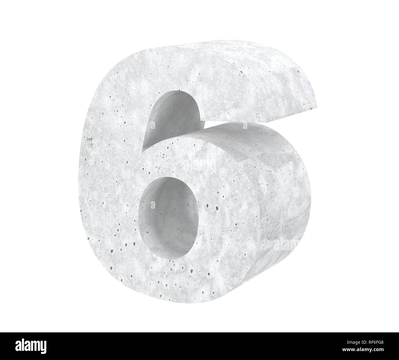 3D rendering concrete number 6 six. 3D render Illustration Stock Photo ...