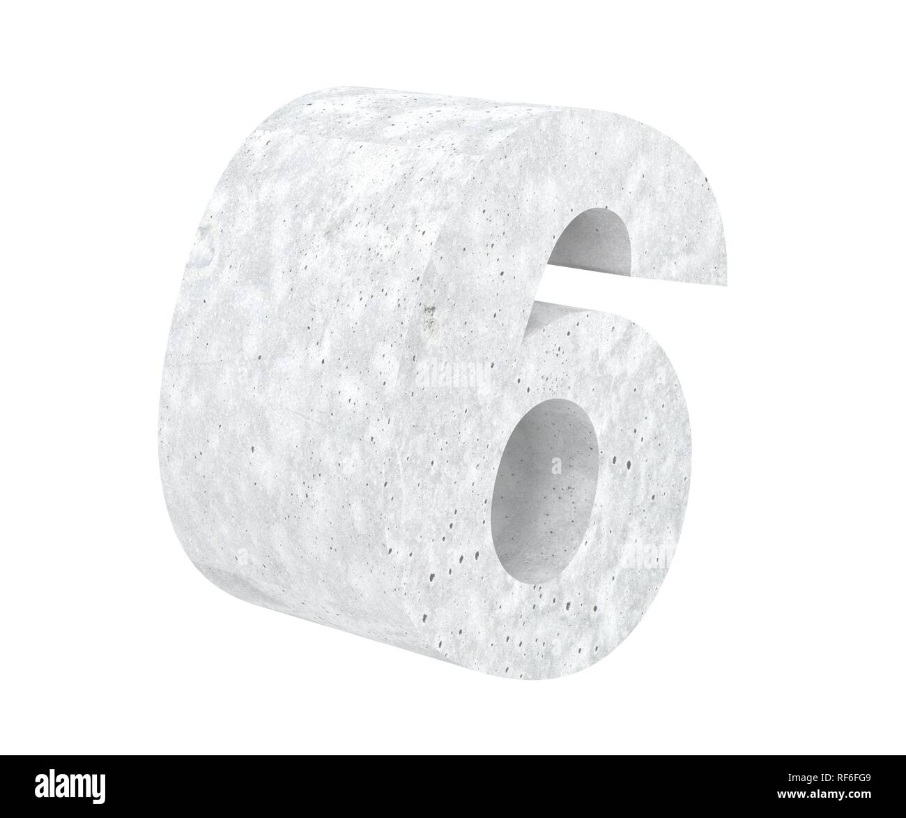 3D rendering concrete number 6 six. 3D render Illustration Stock Photo ...