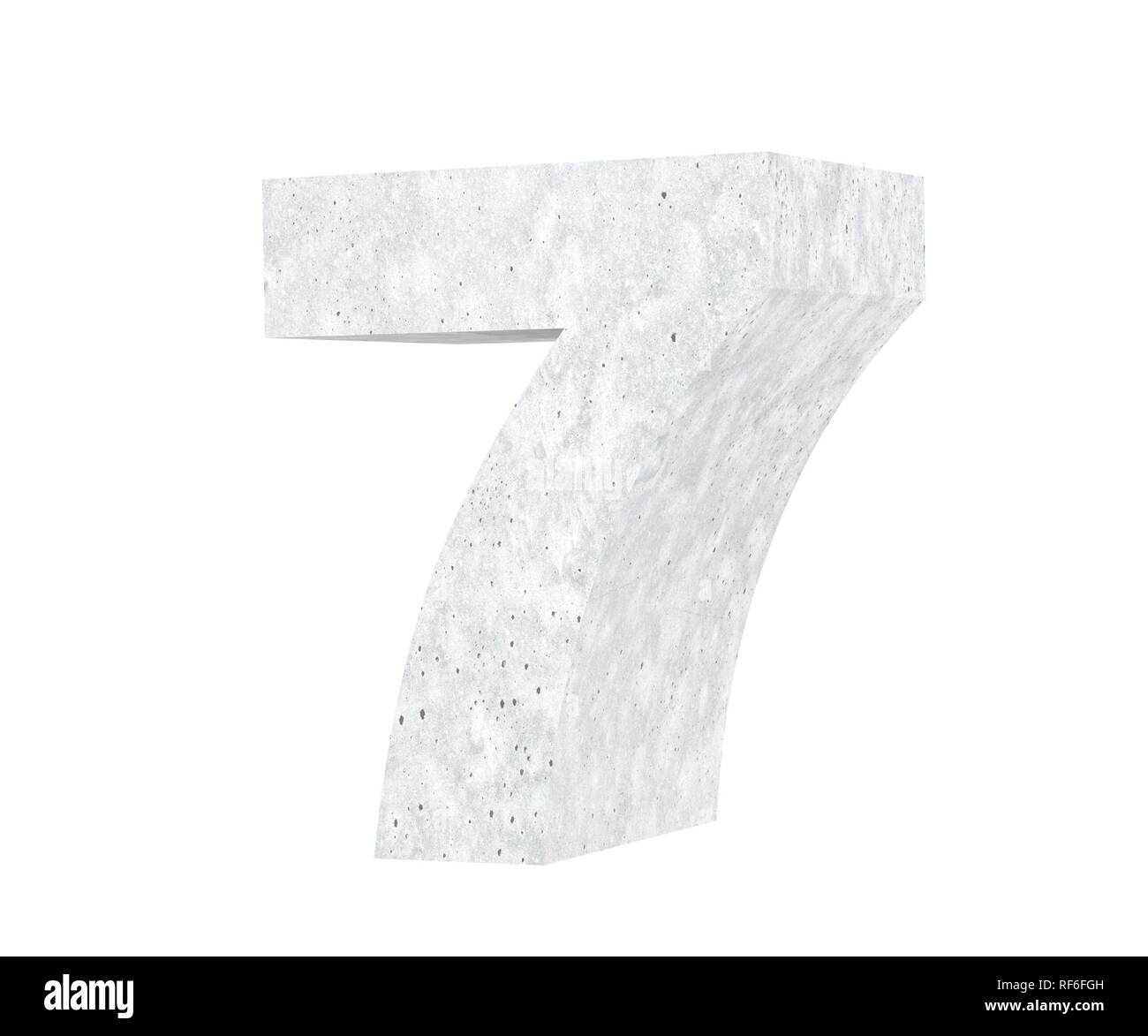 3D rendering concrete number 7 seven. 3D render Illustration Stock ...