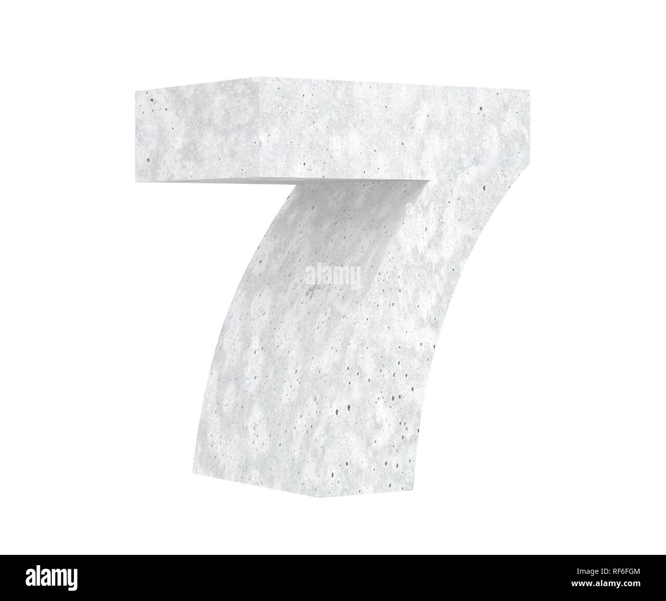 3D rendering concrete number 7 seven. 3D render Illustration Stock ...