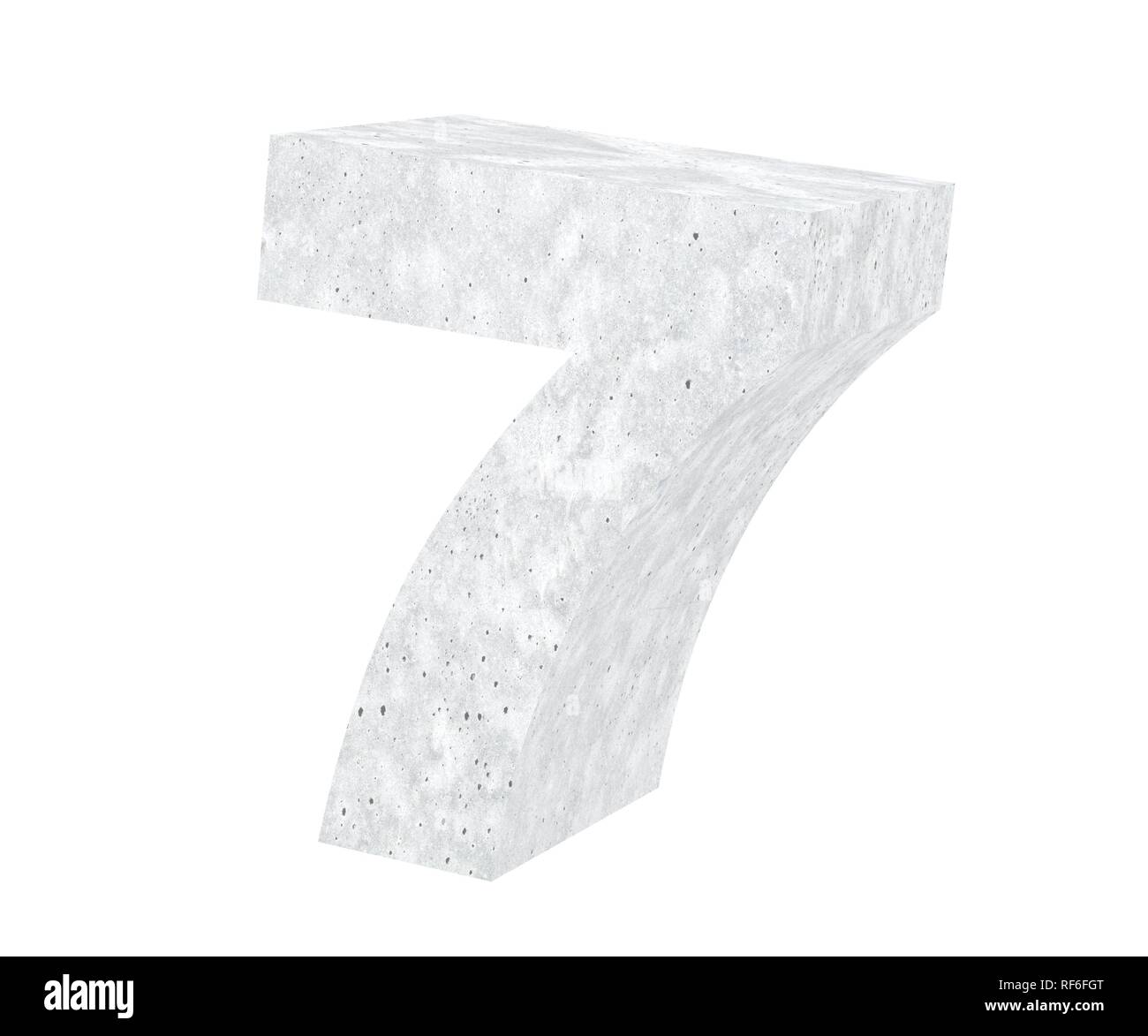 3D rendering concrete number 7 seven. 3D render Illustration Stock ...
